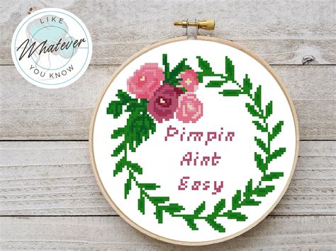 Pimpin Aint Easy Cross Stitch Pattern Pdf Etsy
