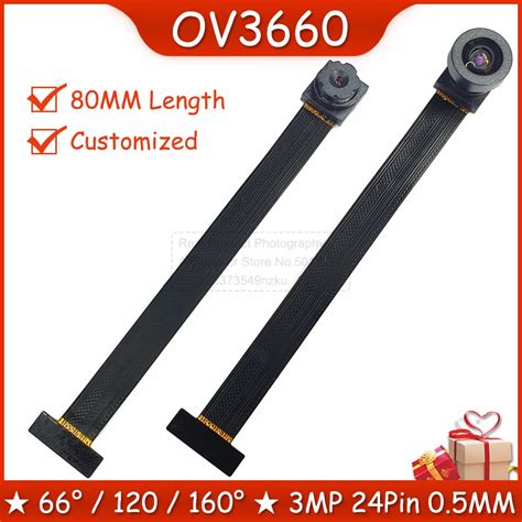 Ov3660 카메라 모듈 66 160 도 80mm 길이 3 백만 화소 조정 가능한 렌즈 Esp32 캠 카메라 모듈 24 핀 0