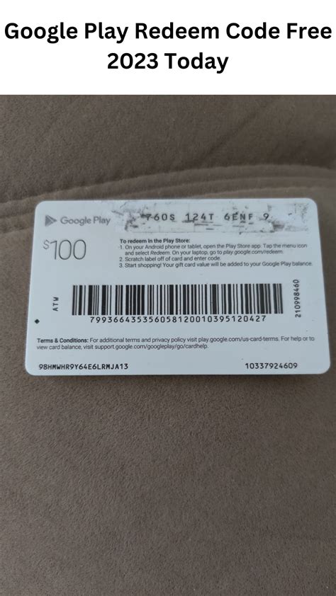 Google Play Redeem Code Free 2023 Today Google Play Gift Card Free