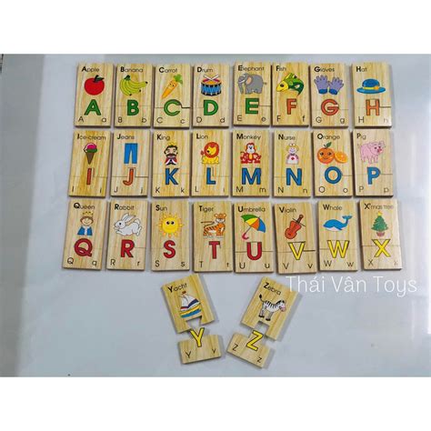 Bảng Chữ Cái Tiếng Anh Tìm Ghép Hình Học Chữ Với Bảng Chữ Cái Bằng Gỗ