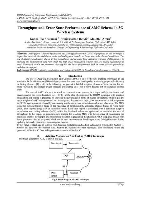 Adaptive Modulation And Coding Techniques Ppt