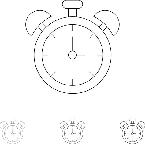 Alarm Clock Education Time Bold And Thin Black Line Icon Set 19180300 Vector Art At Vecteezy