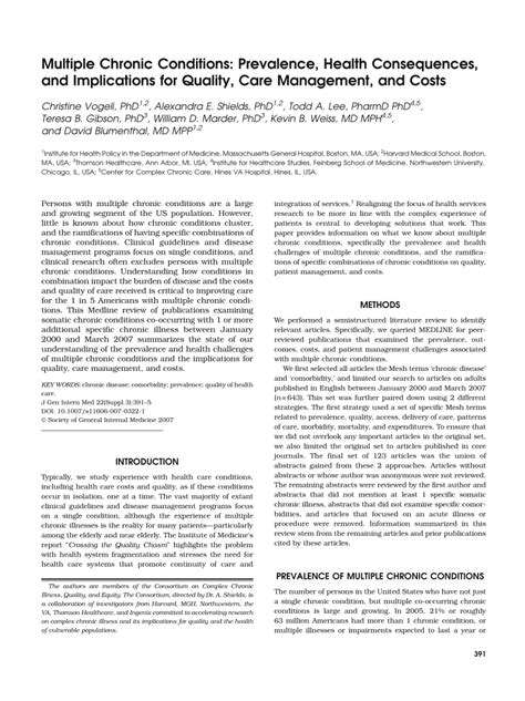 Pdf Multiple Chronic Conditions Prevalence Health Consequences And