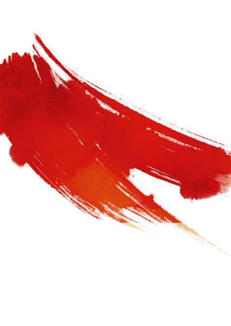 红色毛笔笔画、素材、配图、装饰