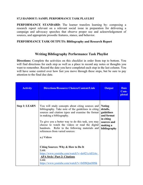 SOLUTION S7 3 Handout Sample Performance Task Playlist Studypool