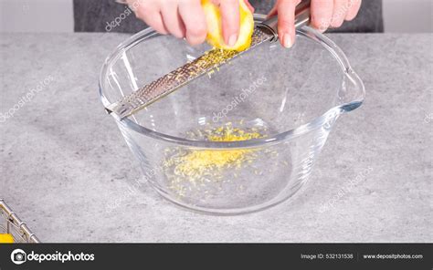 Step Step Zesting Fresh Lemons Baking Lemon Cranberry Bundt Cake