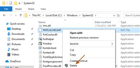 Delete Font Cache In Windows