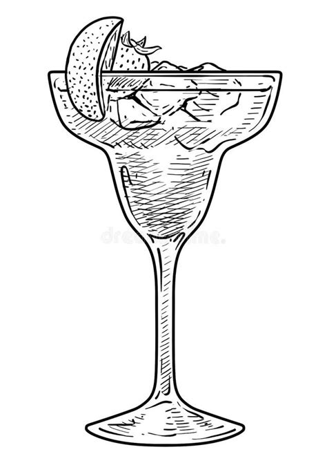 Cocktail Illustration Drawing Engraving Ink Line Art