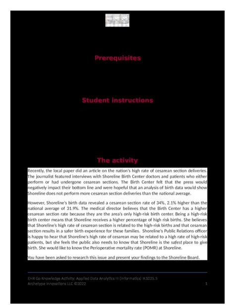 knowledge activity applied data analytics iii informatics