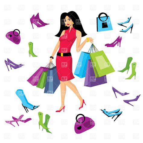 Clipart Lady Shopping