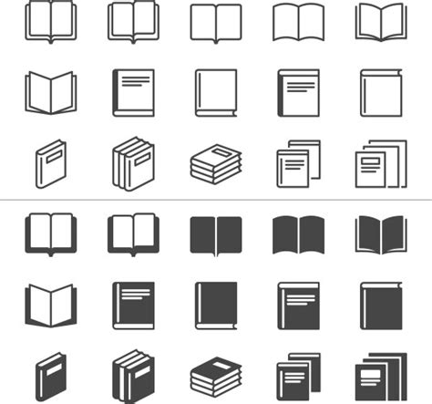 Book Thin Line Icons Royalty Free Vector Image