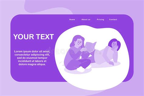 Book Poster Concept Girl Love Reading Books Stock Illustration