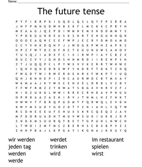 The Future Tense Word Search Wordmint