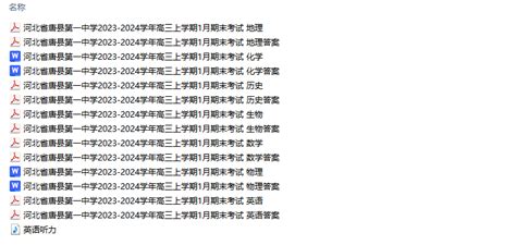 【河北卷】河北省唐县第一中学2023 2024学年高三上学期1月期末考试 名校教研平台
