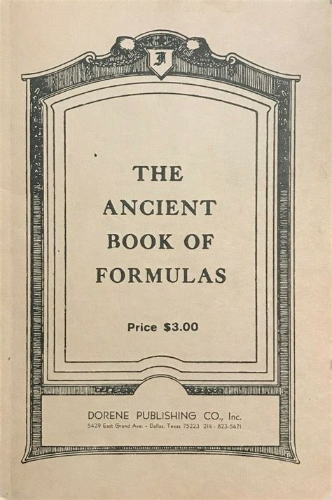 The Ancient Book Of Formulas