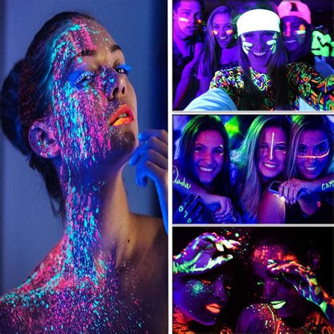 GARYOB Glow In Dark UV Blacklight Neon Face Body Paint Set 6 Tubes