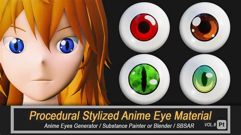 Artstation Procedural Stylized Anime Eye Material And Texture Sbsar