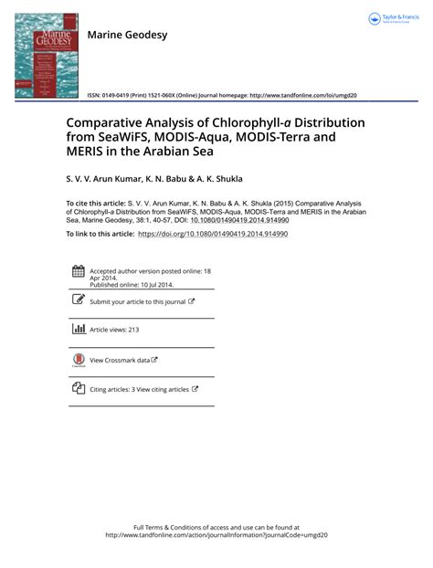 Pdf Comparative Analysis Of Chlorophyll A Distribution From Seawifs