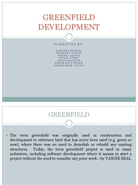 Greenfield Development Download Free Pdf Software Development