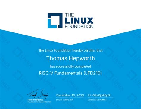 Thomas Hepworth On Linkedin Linux Foundation Risc V Fundamentals Course
