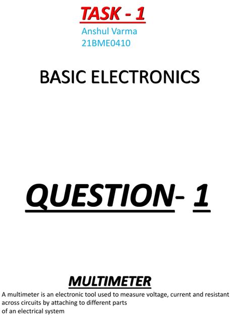 Basic Electronics Lab Task 1 Pdf