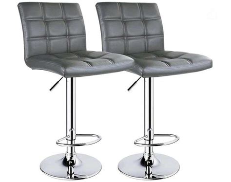 Leopard Modern Square PU Leather Adjustable Bar Stools With Back Set Of Metzger Property
