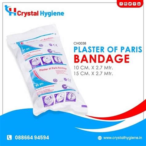 White Plaster Of Paris Bandage For Hospital Bandage Size 15 Cm X 3 M
