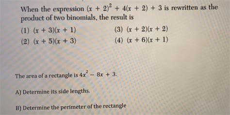 When The Expression X 22 4x 2 3 Is Rewritt Gauthmath