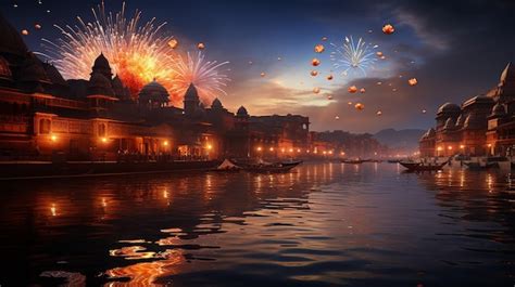 Premium AI Image Happy Diwali Fireworks Beautifully Made With Generative AI