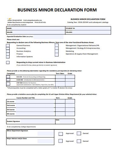 Free 23 Minor Form Samples In Ms Word Pdf