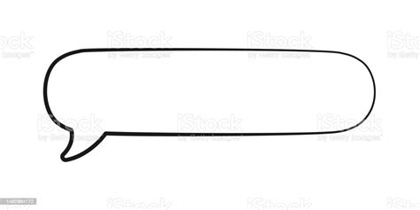Empty Speech Bubble Chat Text Frame Comic Speech Bubble Doodle Outline