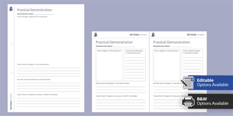 Practical Demonstration Worksheet Teacher Made