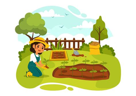 Growing Vegetables Vector Illustration With Harvest Farming Various
