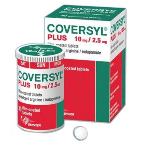 Coversyl Plus Perindopril Arginine Indapamide 10mg 25mg Film