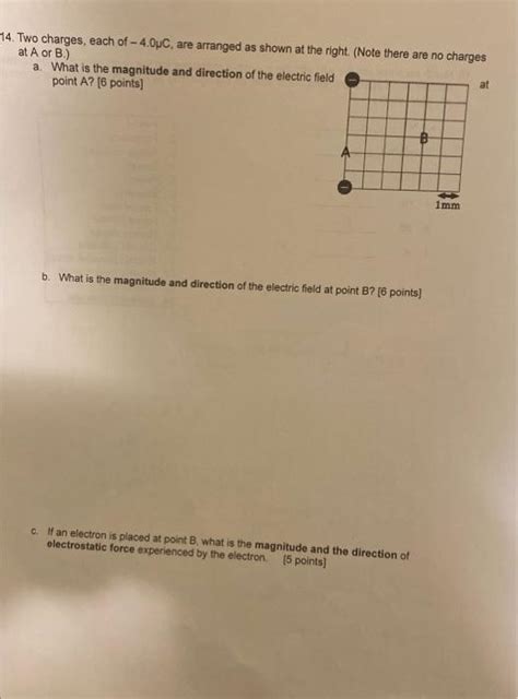 Solved 4 Two charges each of 4 0μC are arranged as shown Chegg