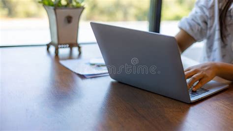 Business Woman Working From Home Using Laptop Online Meeting In Home