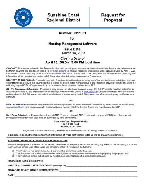Fillable Online Proposal Response Form Fax Email Print Pdffiller