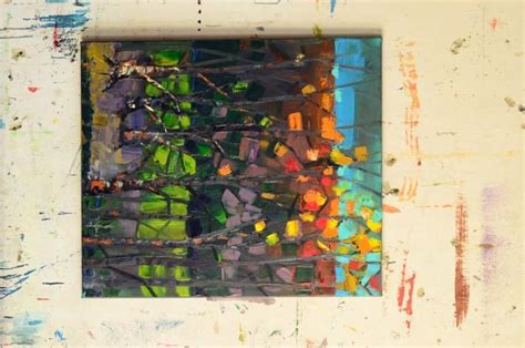 Купити картину «Осінь абстракція олійними фарбами на полотні в стилі імпресіонізм Мельник