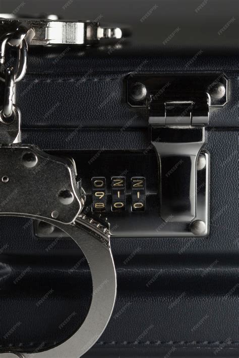 Premium Photo Pair Of Handcuffs On Briefcase With The Numbers 911 On Lock