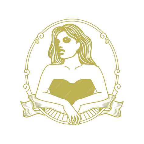 Premium Vector Beauty Pretty Sexy Woman Girl Lady Badge Emblem Label