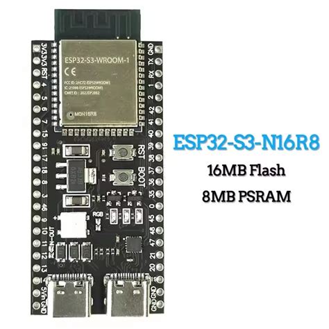 Comprar Esp32 S3 N16r8 Com 16mb Flash 8mb Psram Dual Usb Wifi Ble 5