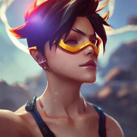 Overwatch Tracer In A Bikini Digital Art Pretty Stable Diffusion