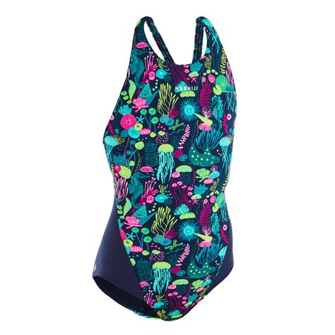 Maillot De Bain Une Pièce De Natation Fille Kamiye Print Fire Noir