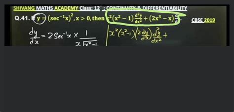 Shivang Maths Academy Class 12− Continuity And Differentiabilityq 41 Y