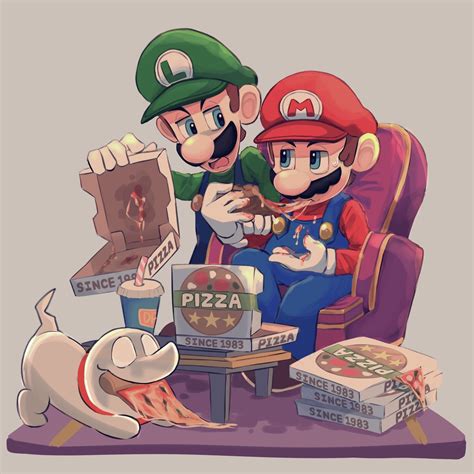 Mario Luigi And Polterpup Mario And 1 More Drawn By Hiyashimeso Danbooru