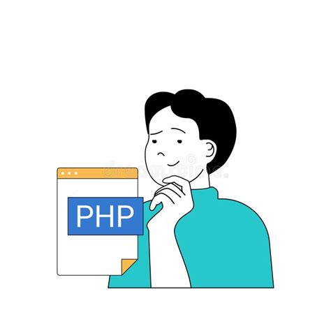Programming Concept With Cartoon People In Flat Design For Web Vector