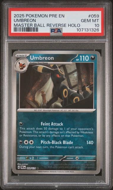 2025 POKEMON PRE En Prismatic Evolutions Master Ball Reverse Holo
