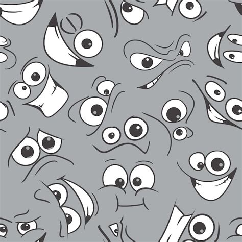 Premium Vector Smiley Faces Seamless Pattern Background