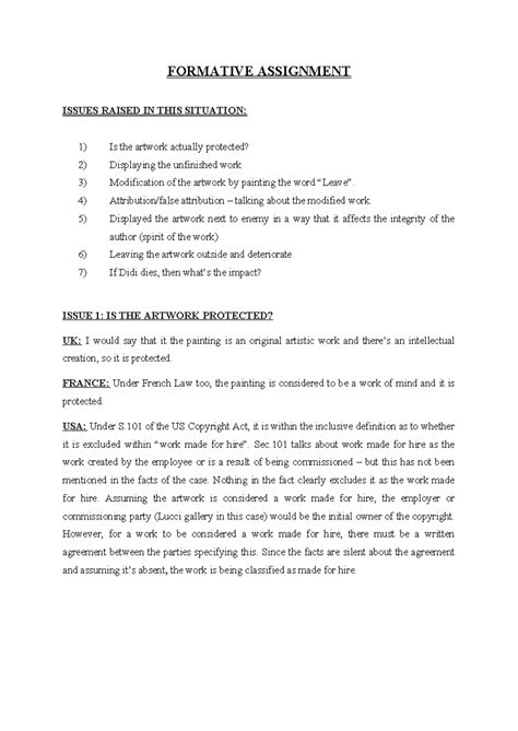 Formative Assignment Iccl Formative Assignment Issues Raised In This