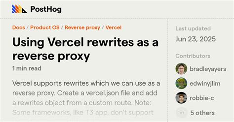 Vercel Reverse Proxy Docs Posthog
